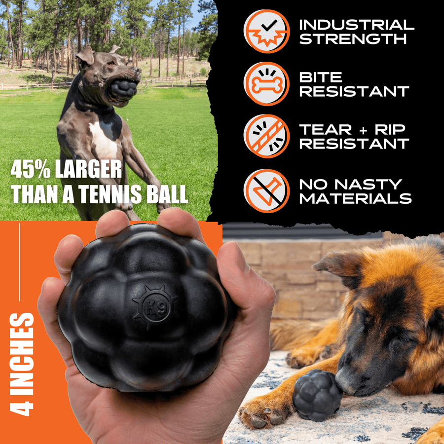 Monster K9 Rumble Ball – Built for Power Chewers – Made in USA – Natur